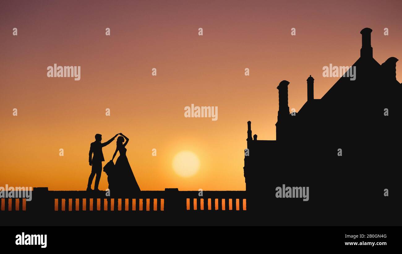 English wedding silhouette hi-res stock photography and images - Alamy