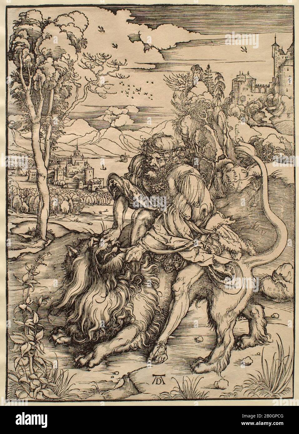 Samson fighting lion hi-res stock photography and images - Alamy