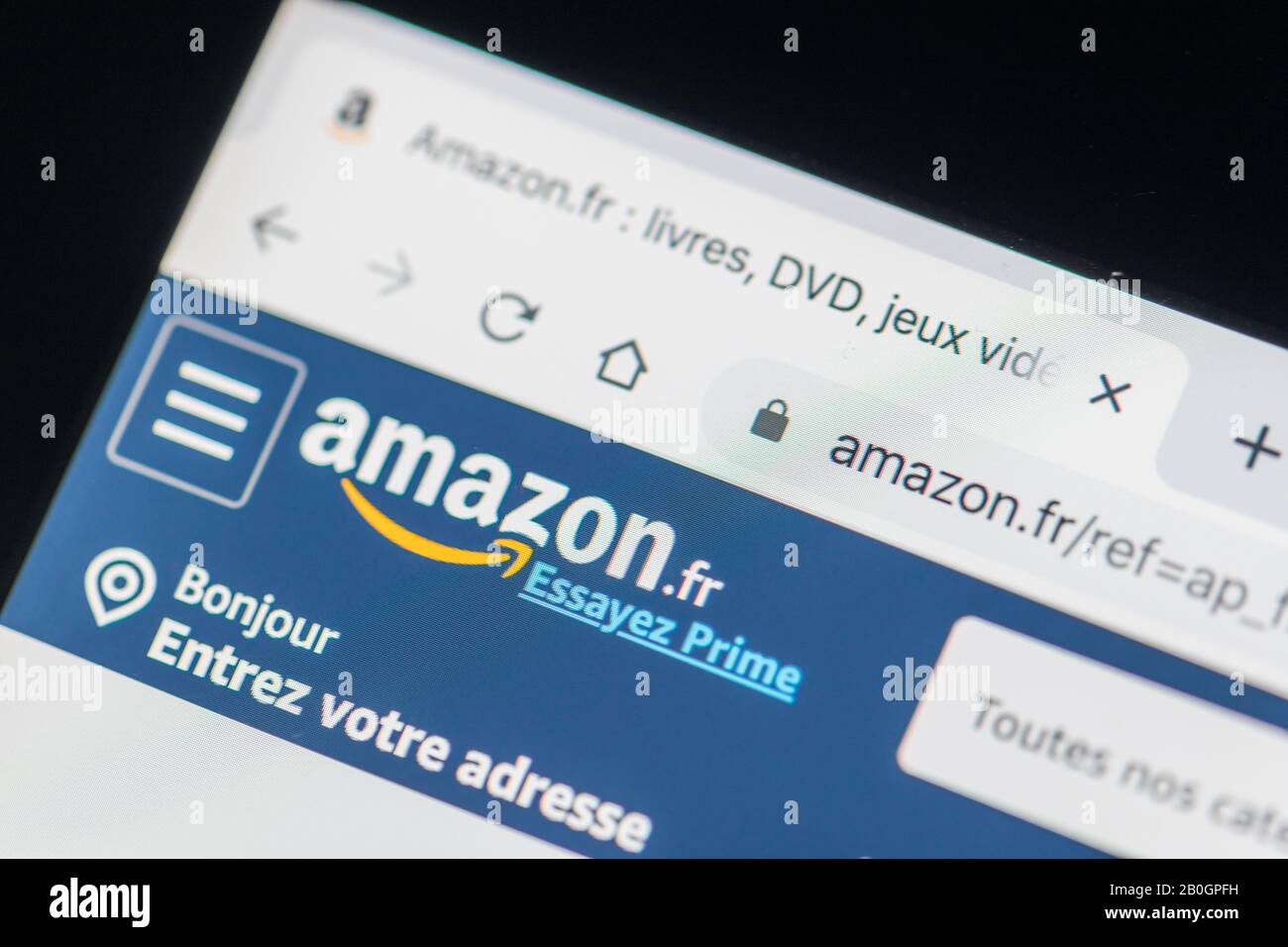 Paris, France - February, 20, 2020 : Amazon website homepage. It is an ...