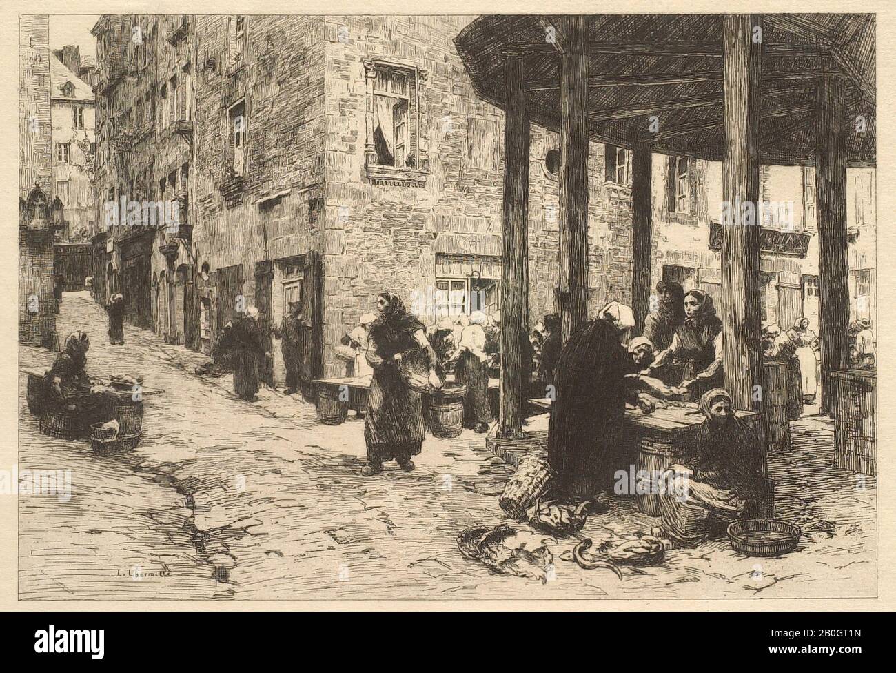 Léon-Augustin Lhermitte, French, 1844–1925, Fish Market, St. Malo, 1879 ...