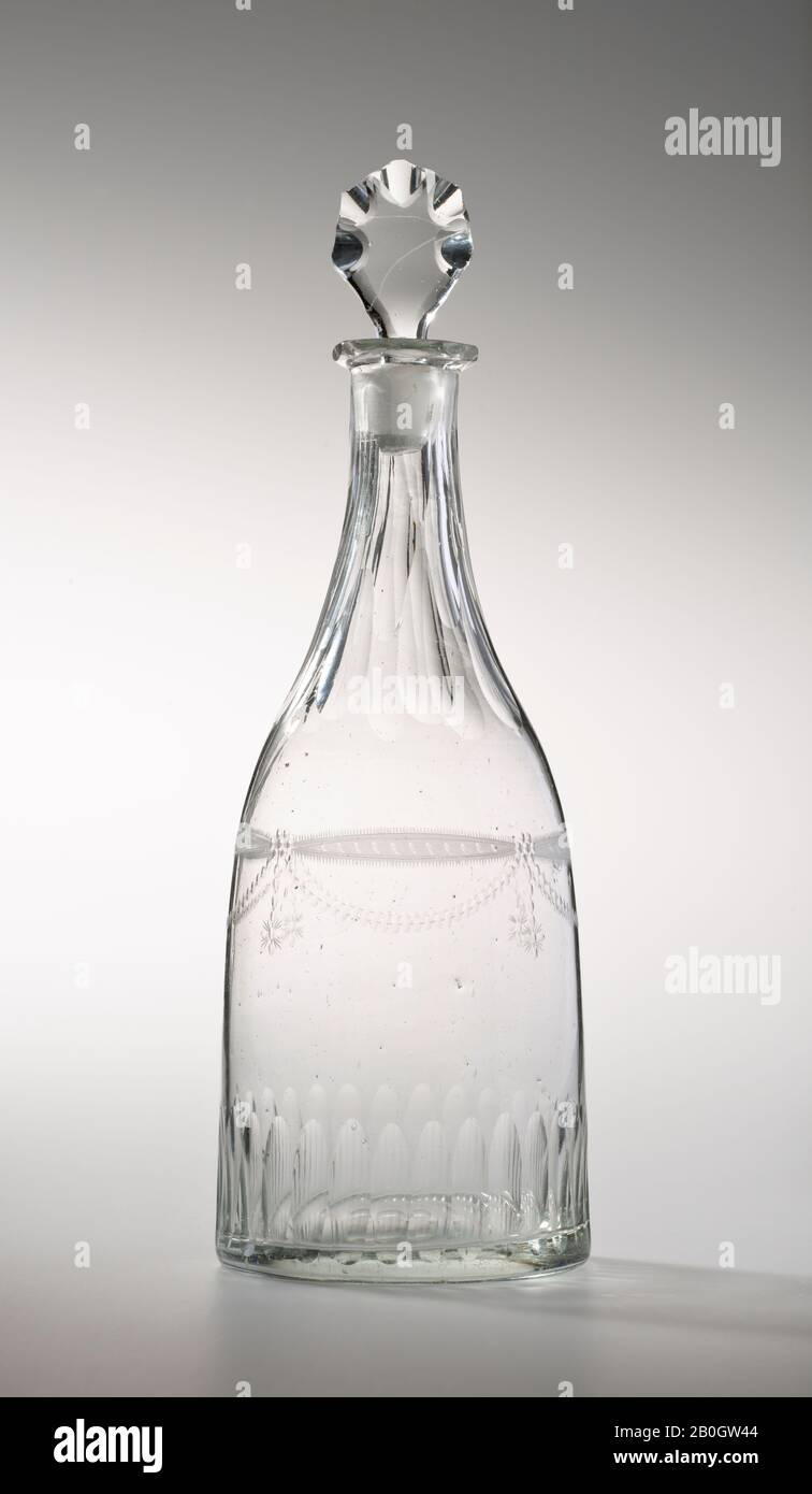 Maker unknown, Decanter and Stopper, c. 1790–1820, Colorless non-lead ...