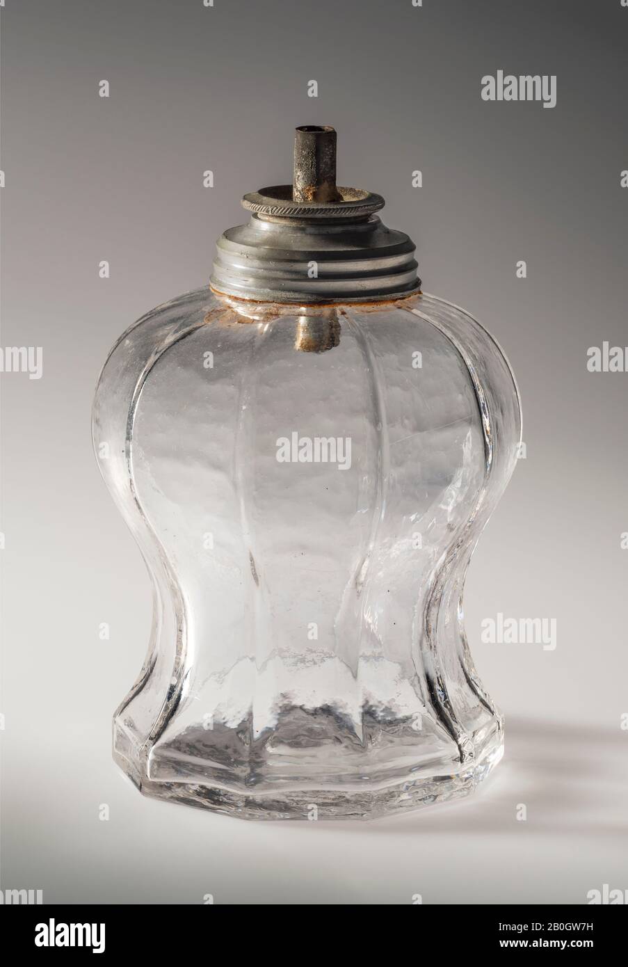 Maker unknown, Chamber Lamp, c. 1850–70, Colorless lead glass and ...
