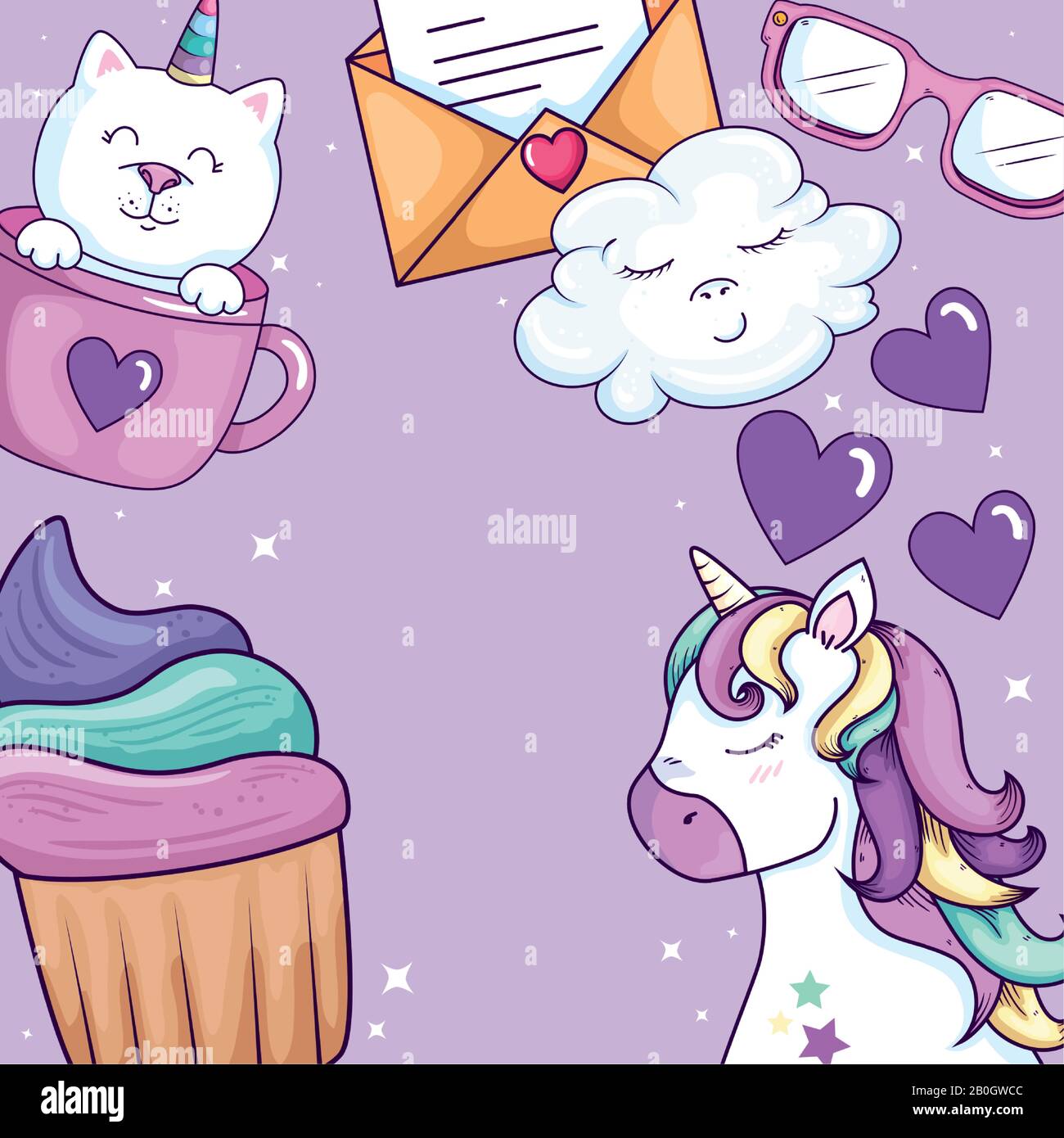 Cute unicorn designs hi-res stock photography and images - Alamy