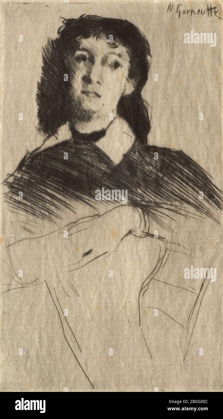 Norbert Goeneutte, French, 1854–1894, Portrait of a Woman, 1864–1894 ...