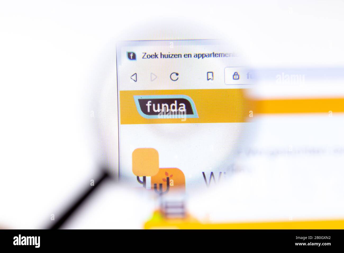 Los Angeles, California, USA - 18.02.2020: Funda website page with ...