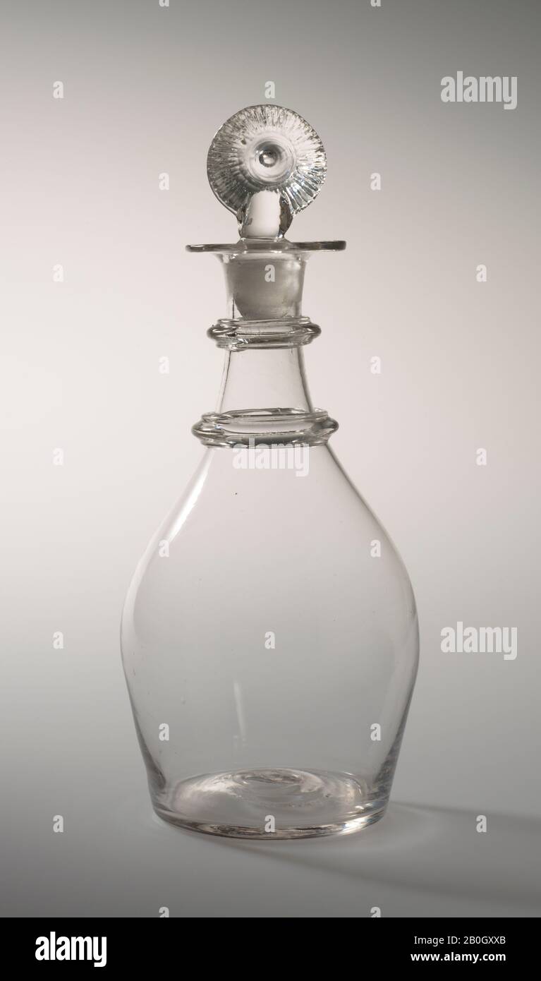 Maker unknown, Decanter, c. 1810–35, Colorless glass, Height (with ...