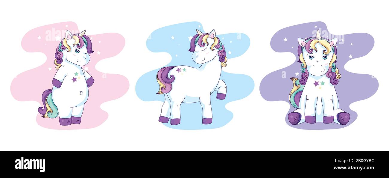 group of cute unicorns fantasy Stock Vector Image & Art - Alamy