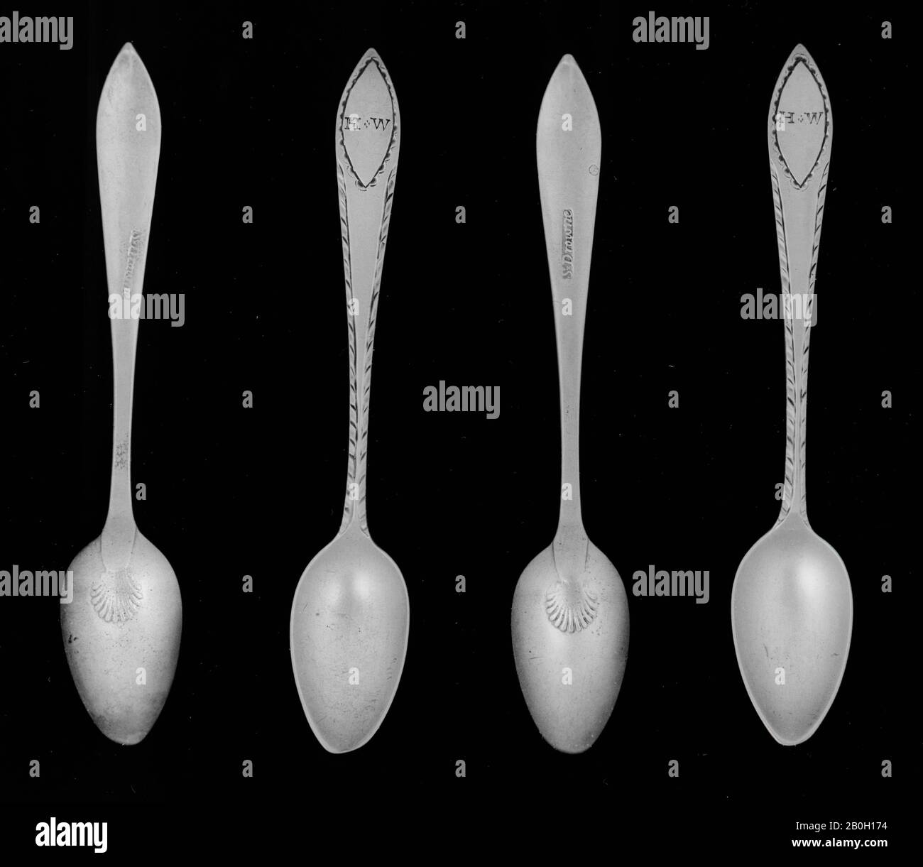 Samuel Drowne, American, active 1745–1795, Four Tea Spoons, c. 1775 ...