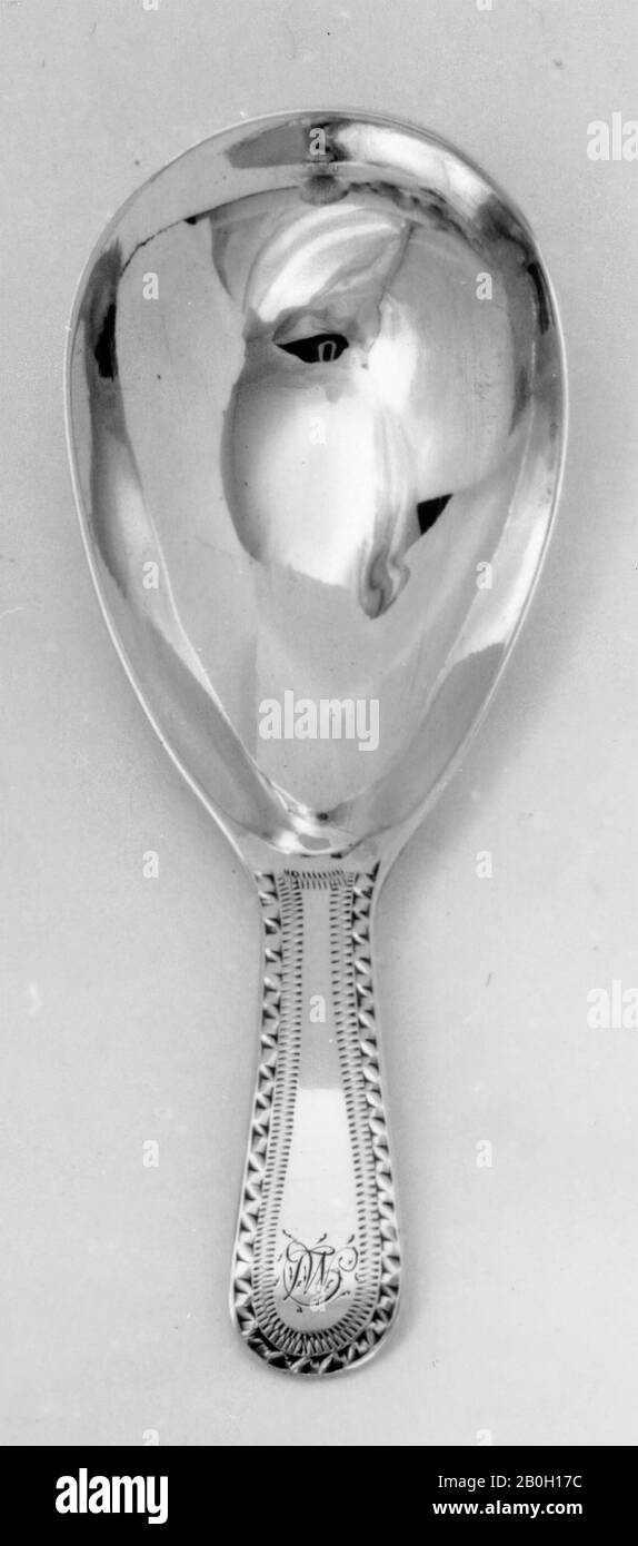 Maker's Mark IS, British, Caddy Spoon, 1801/2, Silver, Overall: 3 3/16 ...
