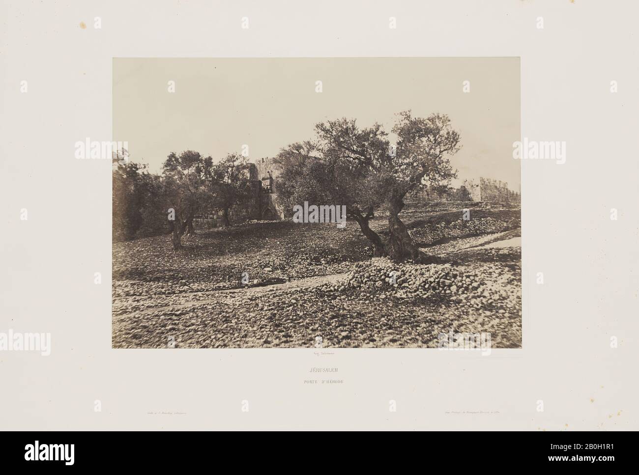 Auguste Salzmann, French, 1824-1872, Jerusalem, Herod's Gate, with ...