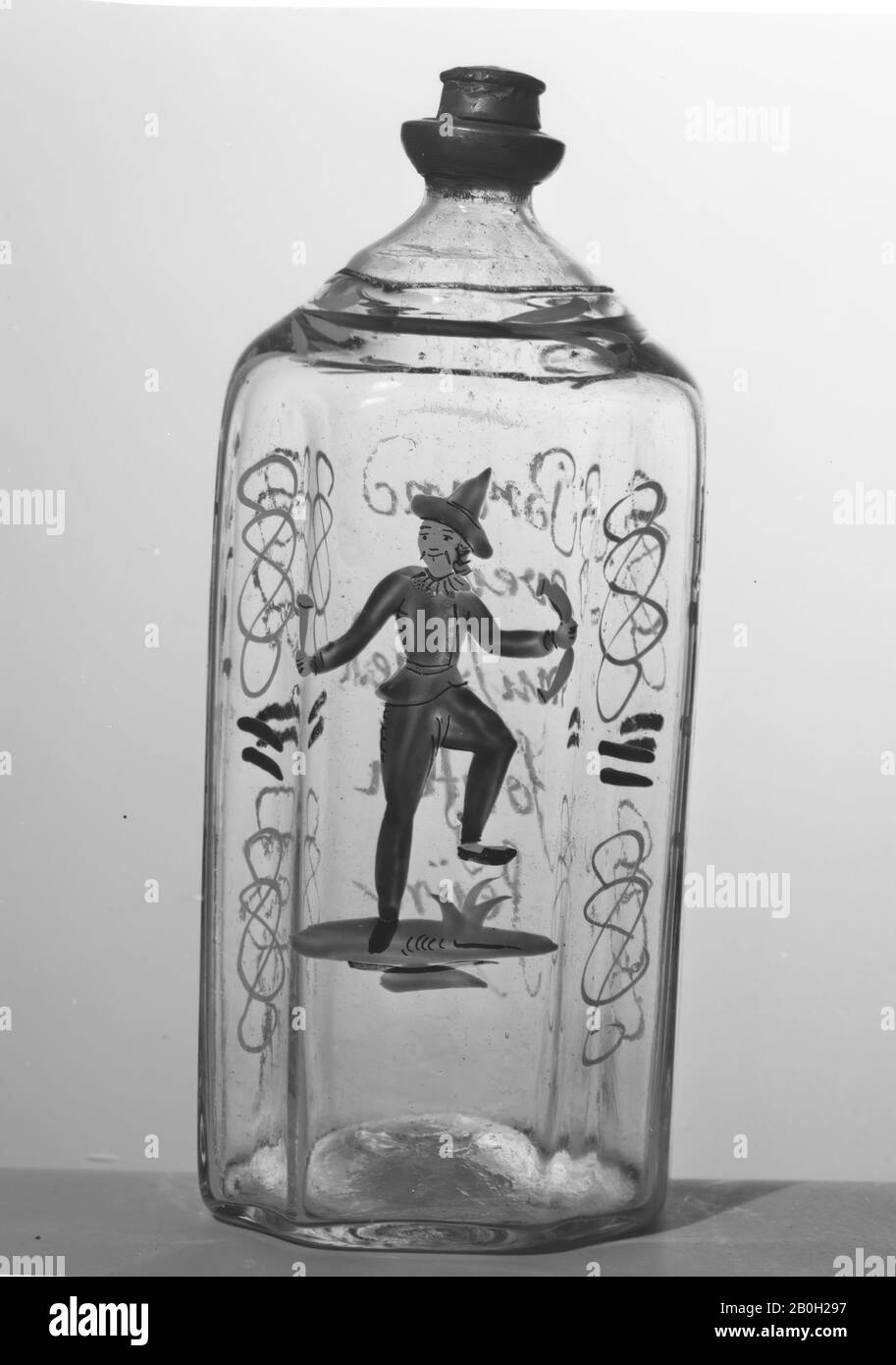 Bottle, German, 18th century, German, Glass, pewter, Height: 6 5/8 in ...