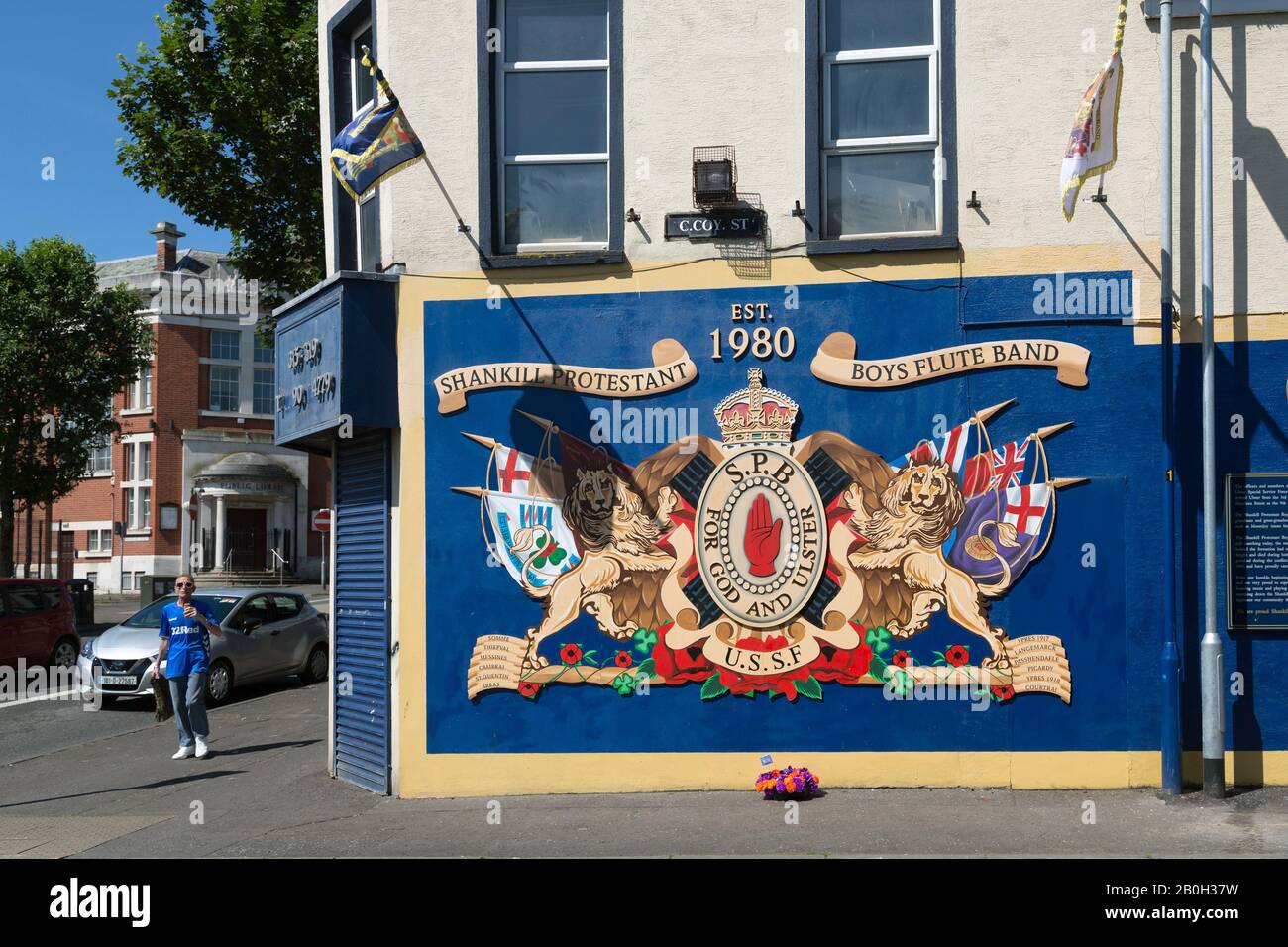 14.07.2019, Belfast, Northern Ireland, Great Britain - Mural with ...