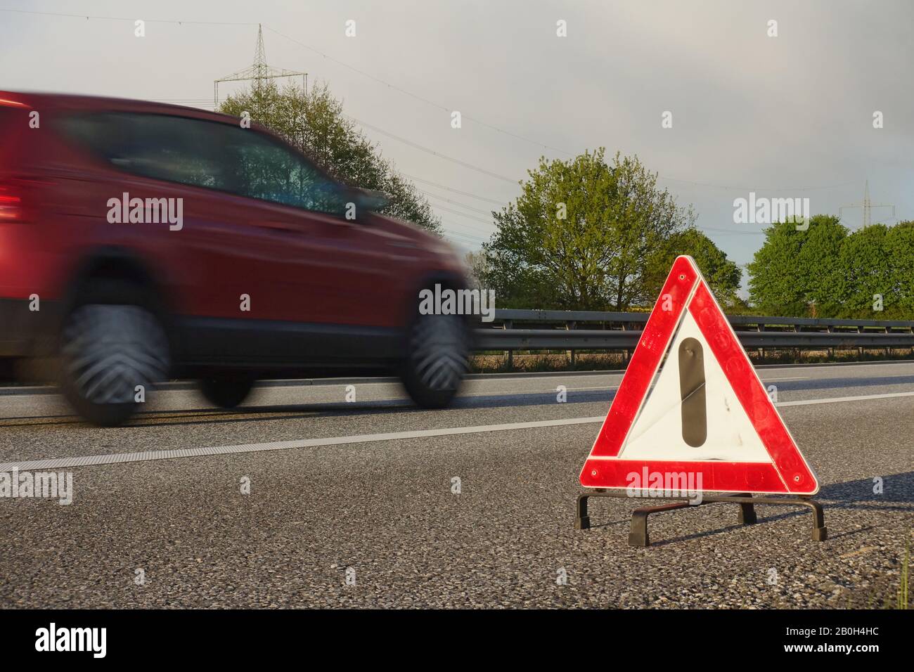 Motorway triangle hi-res stock photography and images - Alamy