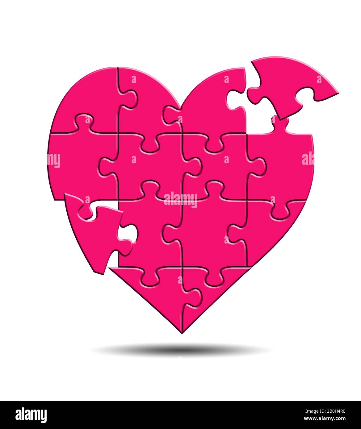 Heart shaped puzzle against white background Stock Photo - Alamy