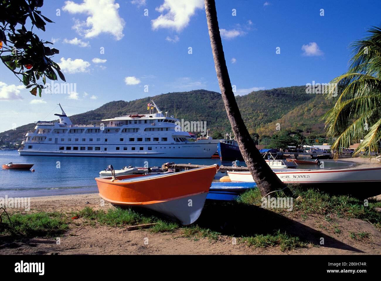 GRENADINES, BEQUIA ISLAND, PORT ELIZABETH, CRUISE SHIP YORKTOWN CLIPPER ...