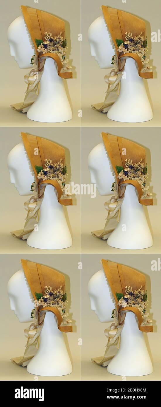 Poke bonnet, American, 1856, American, straw Stock Photo - Alamy
