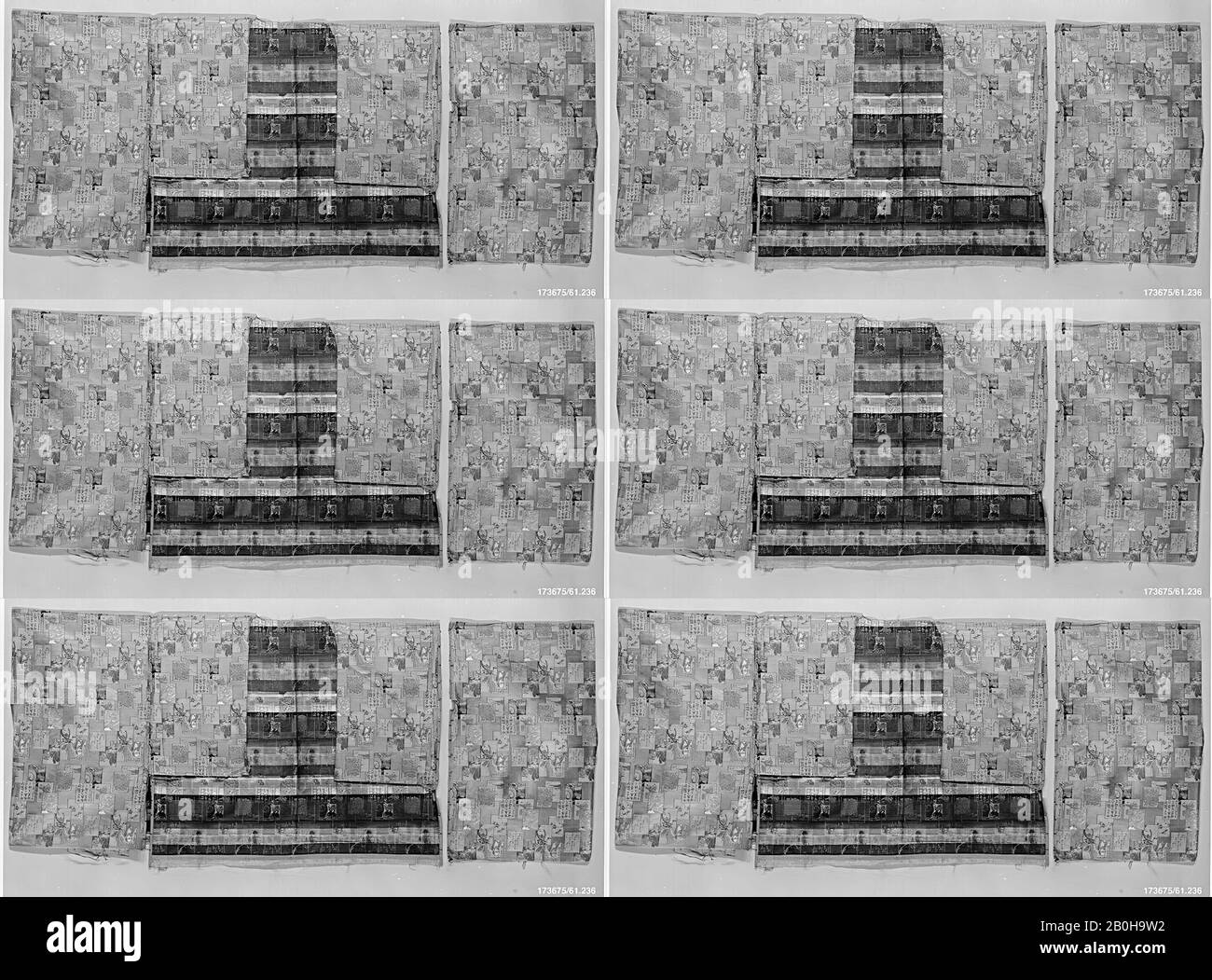 Jacket Lining, Japan, 19th century, Japan, Silk; gold on salmon silk ...