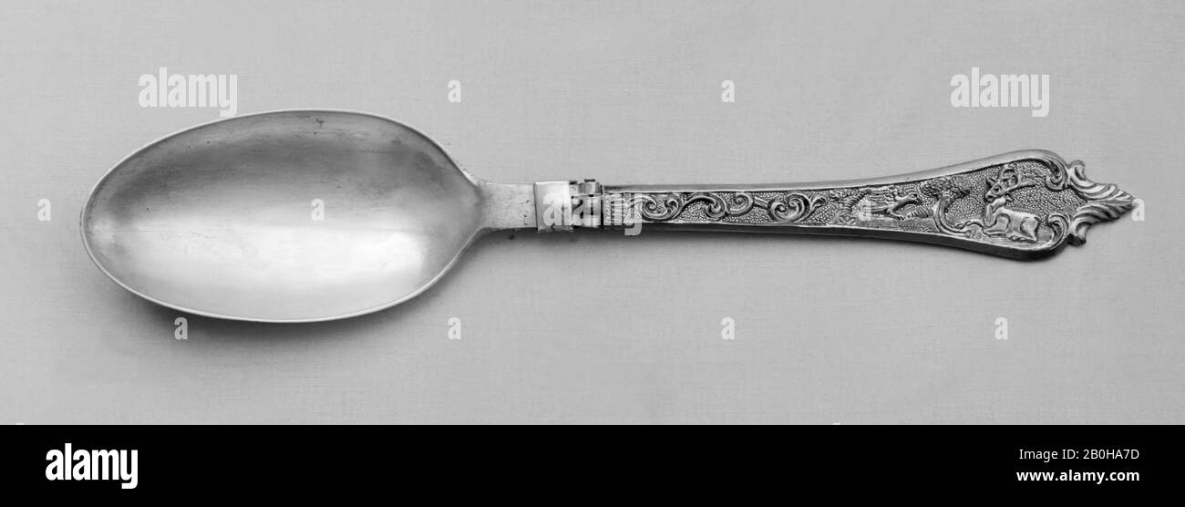 Folding spoon, German, late 18th century, German, Bowl and shank ...
