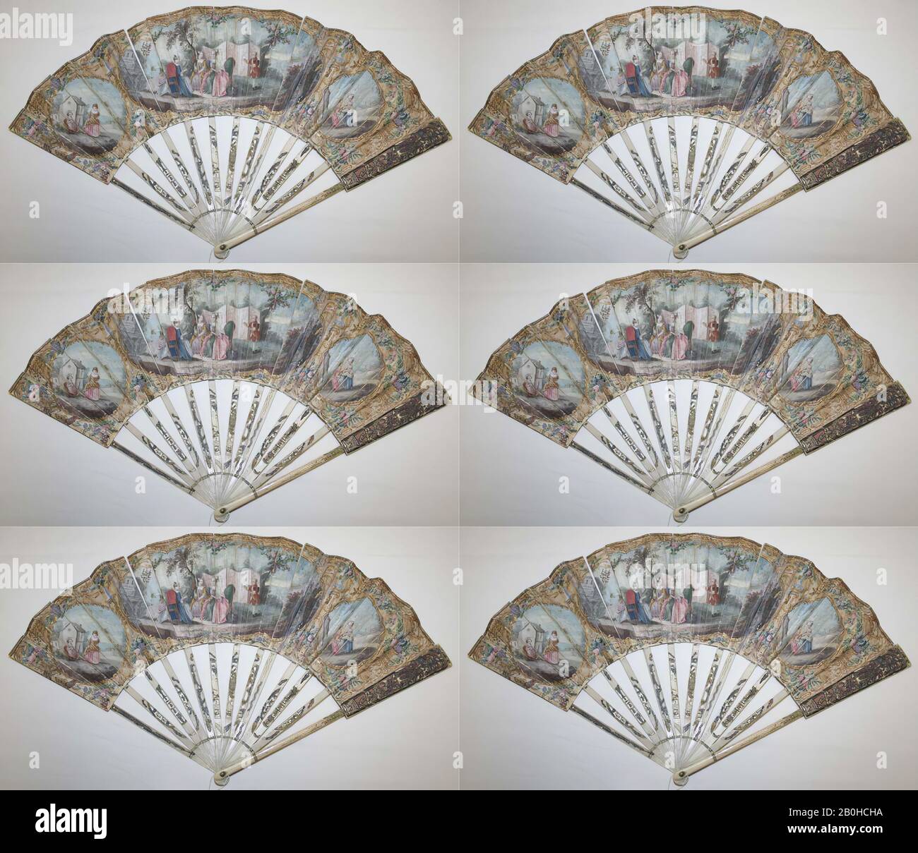 Fan, probably French, 1700–1775, probably French, ivory Stock Photo - Alamy