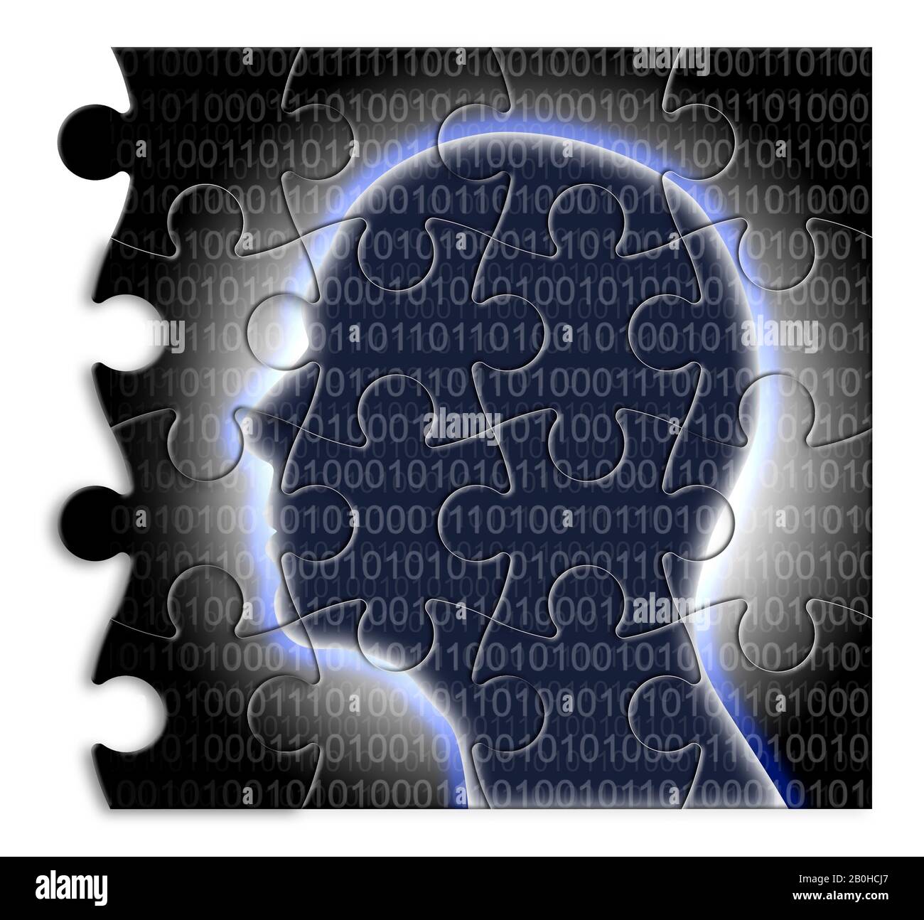 Futurustic artificial intelligence - concept image in jigsaw puzzle ...