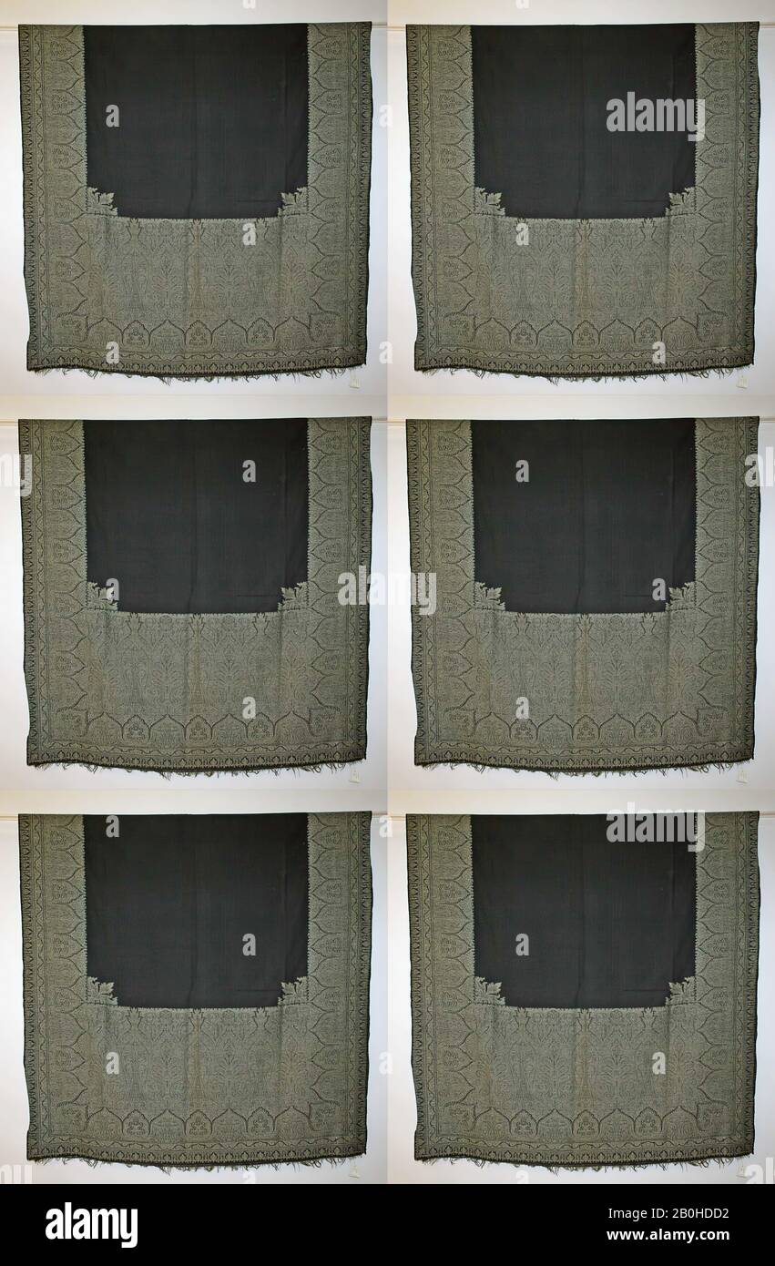 Mourning shawl, British, 1840–50, British, silk, wool Stock Photo - Alamy