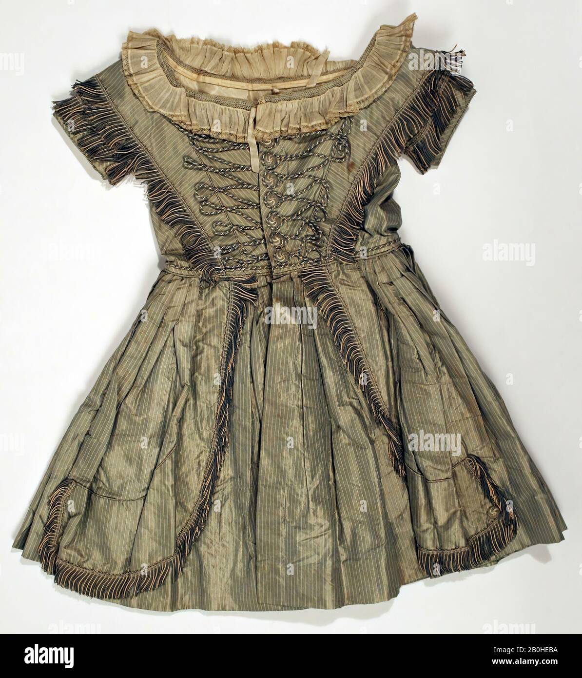 Dress, British, ca. 1845, British, silk, linen Stock Photo - Alamy