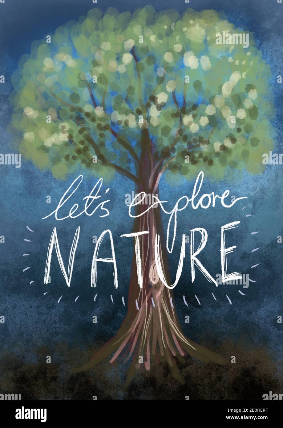 Hand drawn tree illustration Stock Photo - Alamy