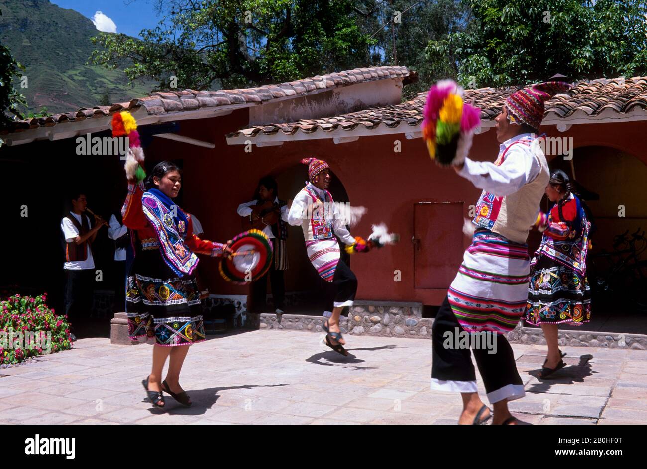 PERU, NEAR CUZCO, SACRED VALLEY, POSADA DEL INCA HOTEL, FOLK DANCES ...