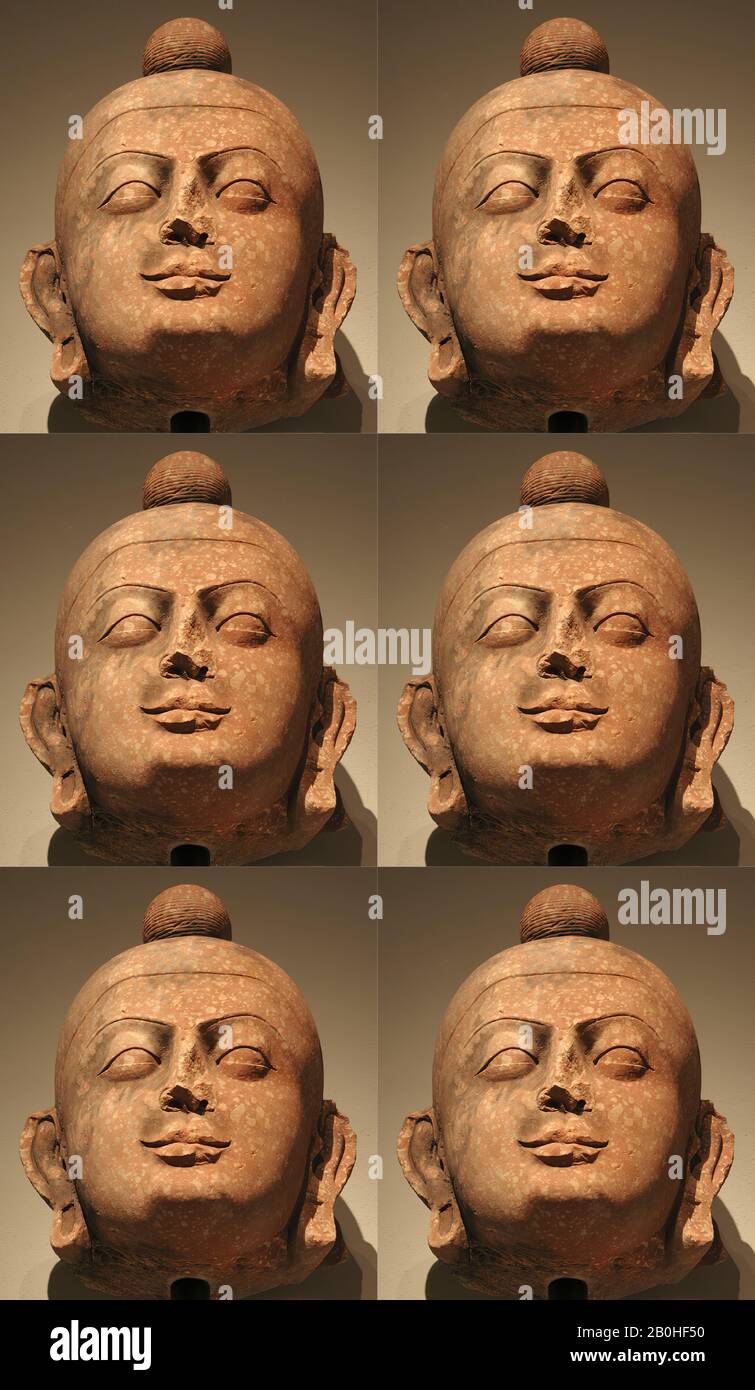 Head of a Buddha or a Jain Tirthankara, India (Uttar Pradesh, Mathura ...