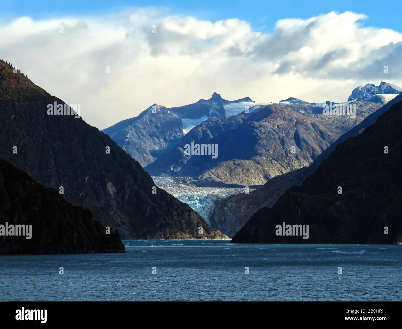 Fjord alaska water mountain snow trees hi-res stock photography and ...