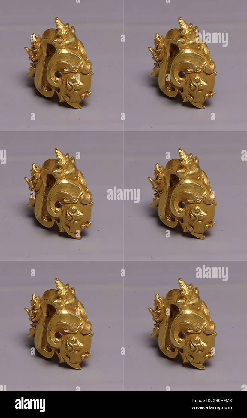 Ear Ornament with Ram's Head, Indonesia (Java), Central Javanese period ...