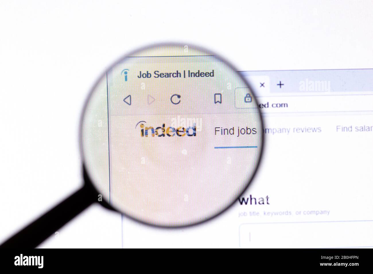 Los Angeles, California, USA - 18.02.2020: Indeed website page with ...