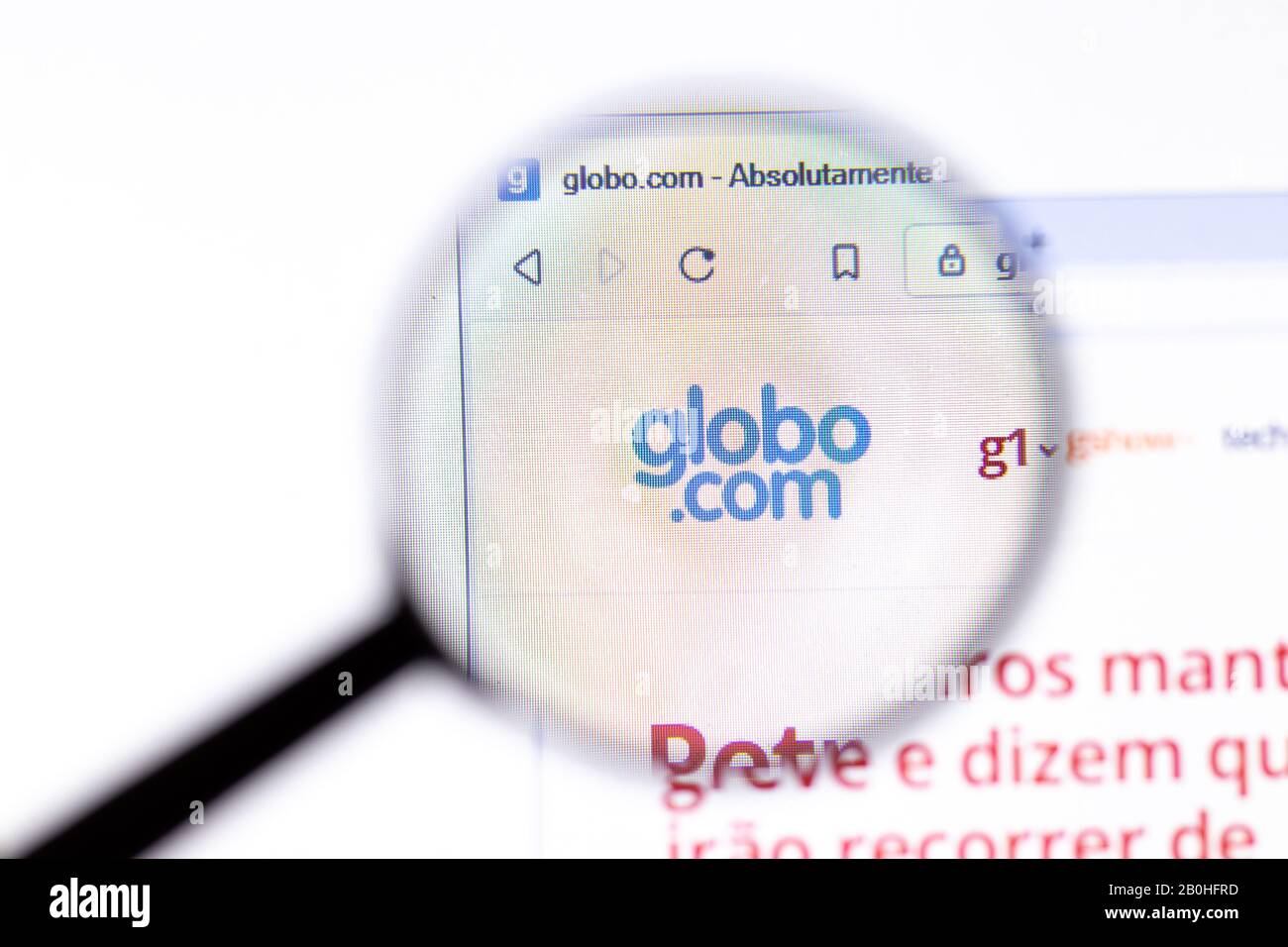Los Angeles, California, USA - 18.02.2020: Globo website page with ...