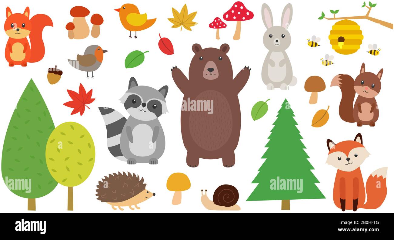 Woodland animals in forest Cut Out Stock Images & Pictures - Alamy