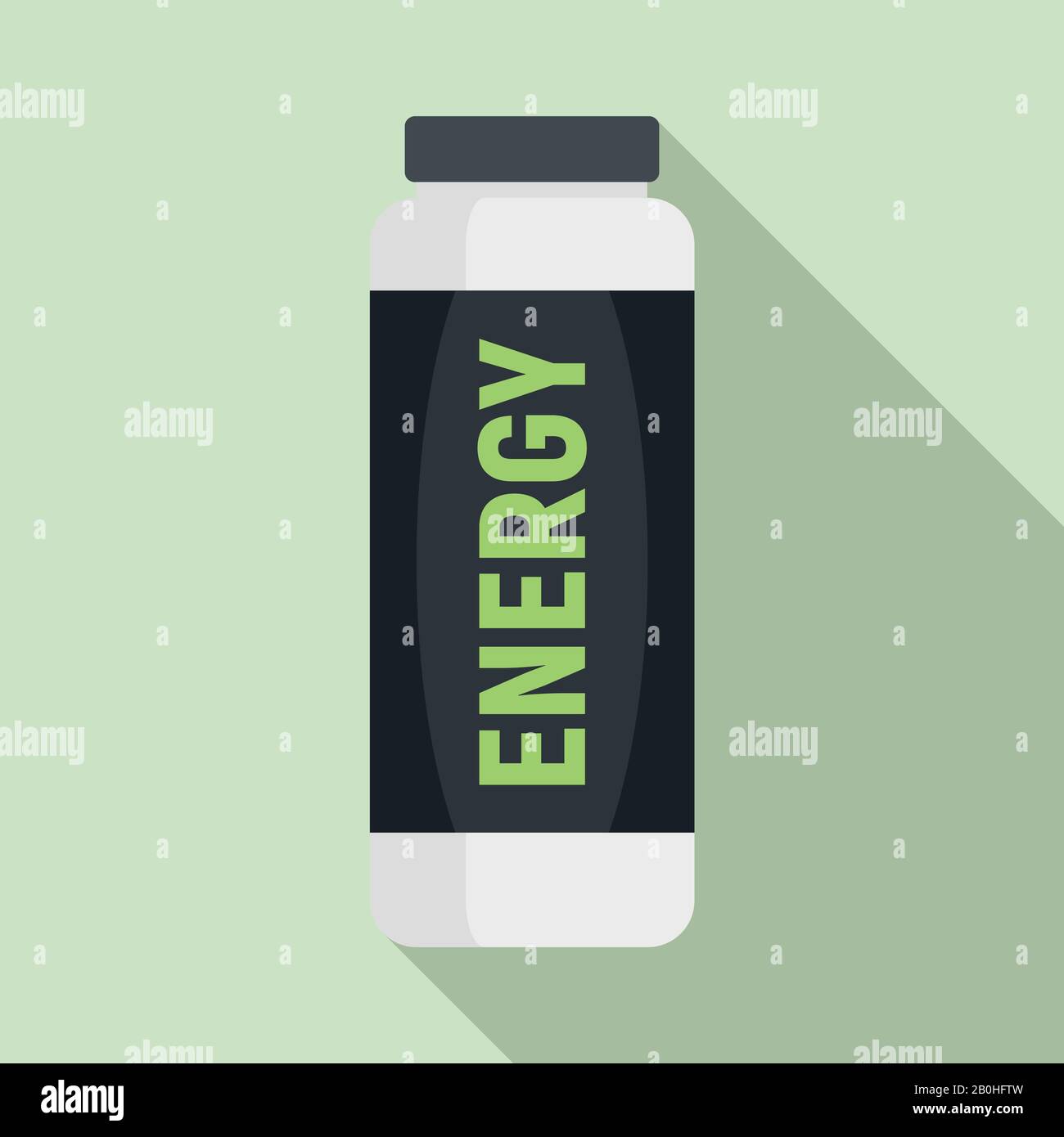 Caffeine energy drink icon. Flat illustration of caffeine energy drink ...