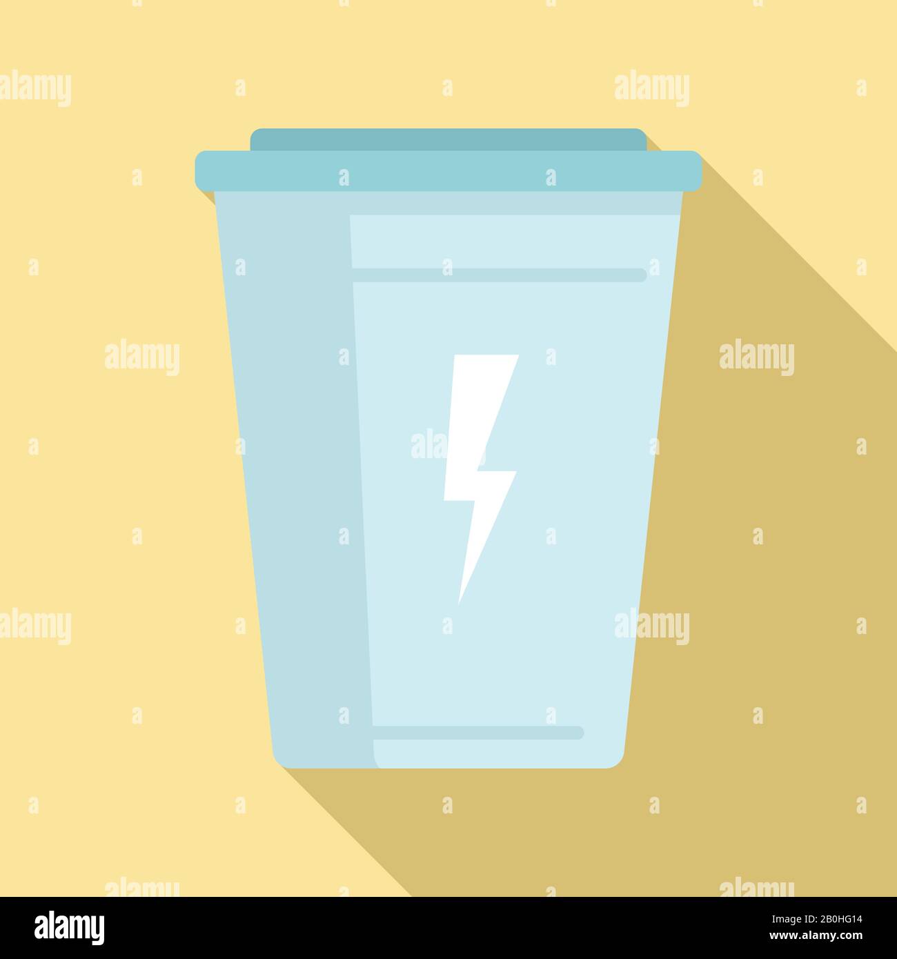 Pack energy drink glass icon. Flat illustration of pack energy drink ...