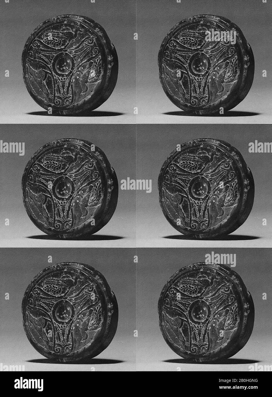 Disk Stone with a Three-Part Design of Palmettes and Birds, Pakistan ...