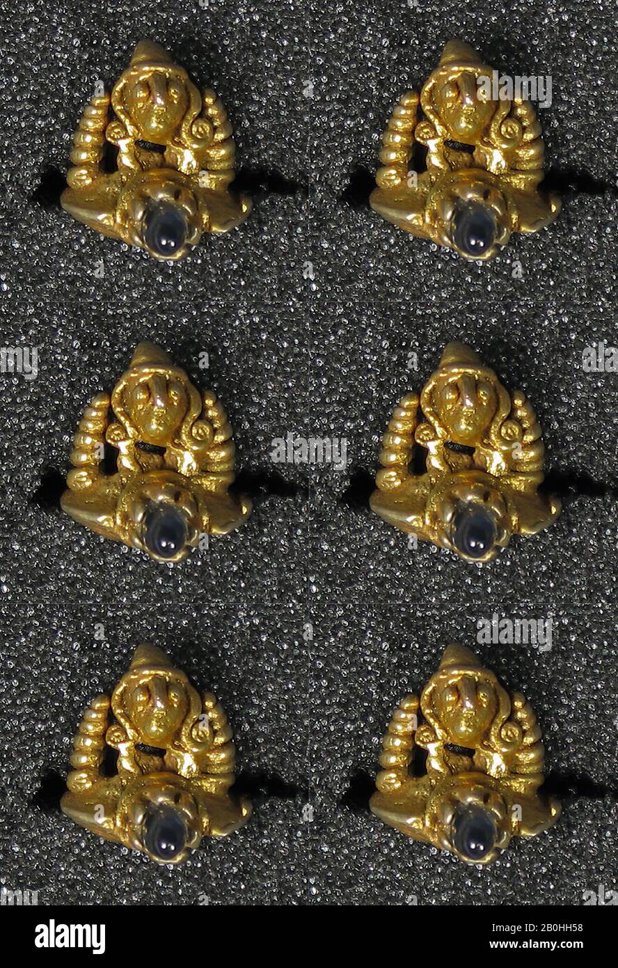 Earring, End Projections and Gem, Indonesia (Central Java), 8th–12th ...