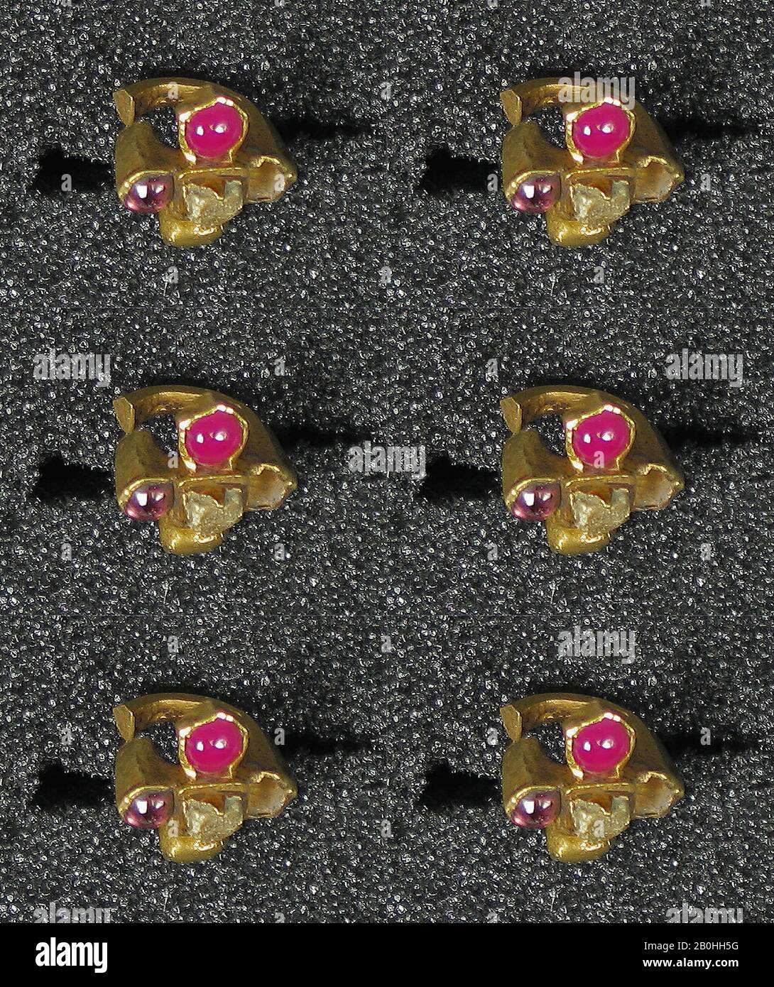 Earring, Quatreform with Rubies, Indonesia (Central Java), 8th–12th ...