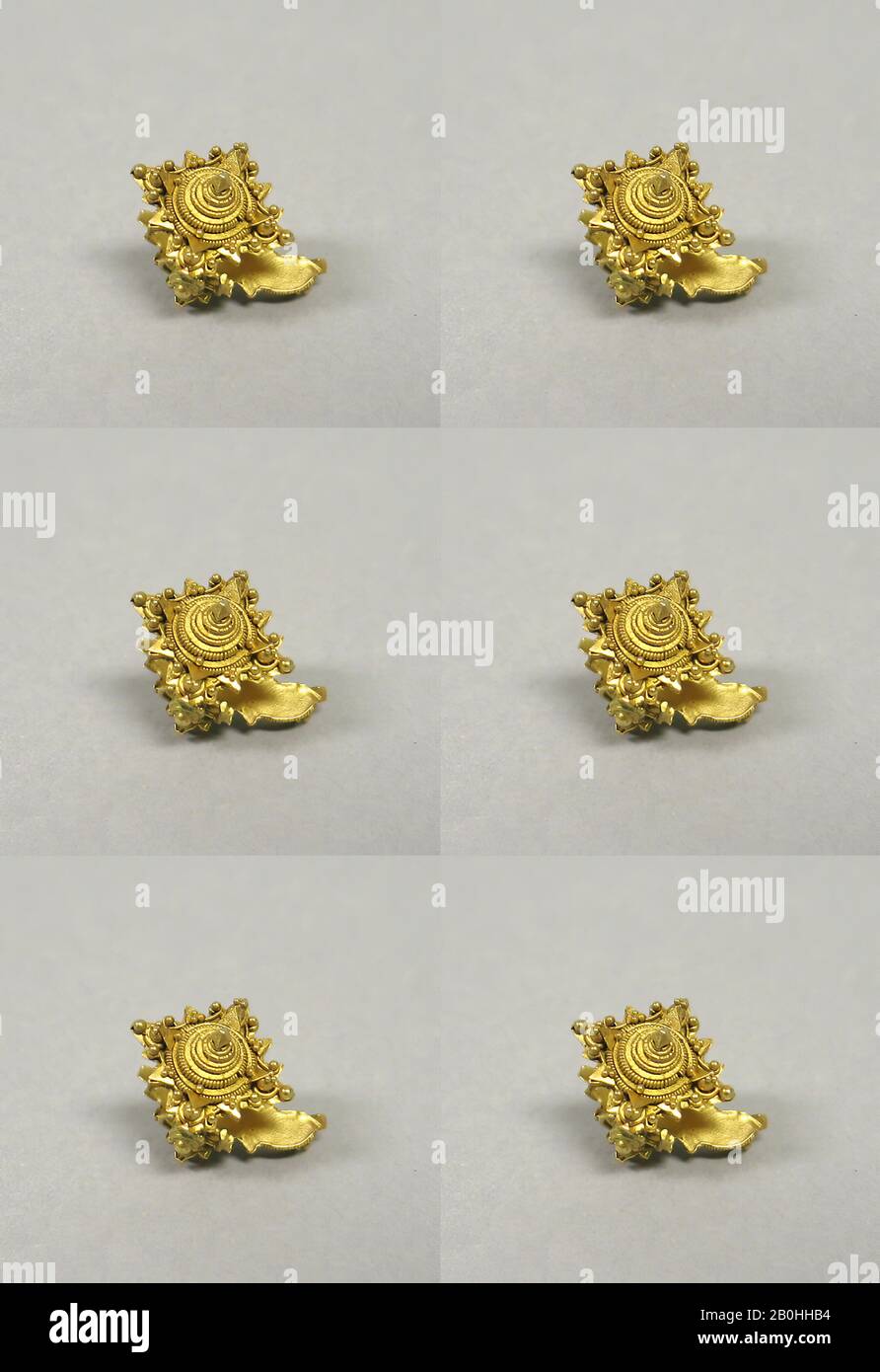 Pair of Ear Ornaments, Comma and Star, Indonesia (Central Java), 8th ...