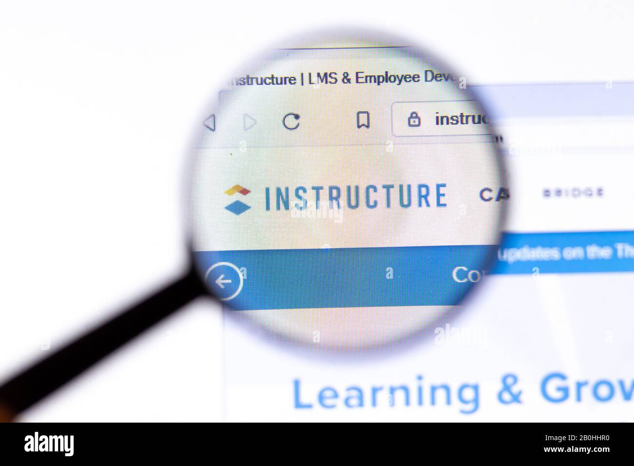 Los Angeles, California, USA - 18.02.2020: Instructure website page ...