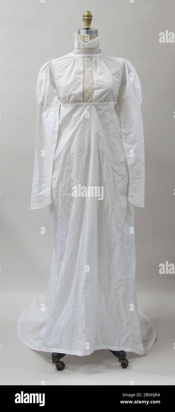 Dress, British, ca. 1807, British, cotton Stock Photo - Alamy