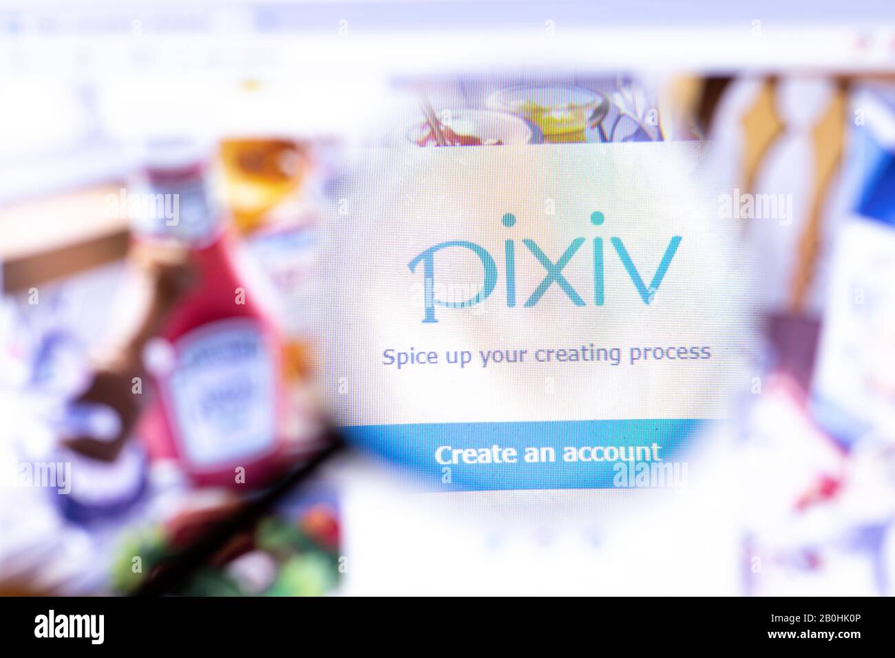Los Angeles, California, USA - 18.02.2020: Pixiv website page with ...