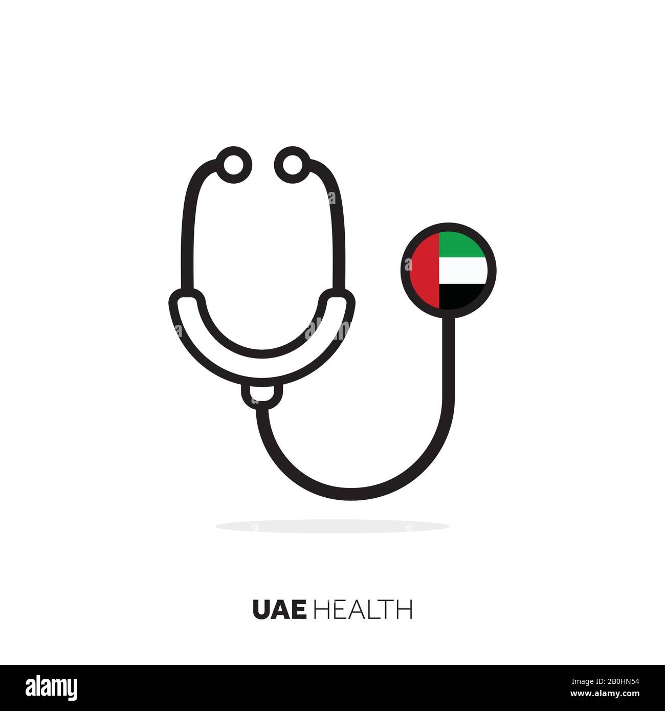 UAE healthcare concept. Medical stethoscope with country flag Stock ...