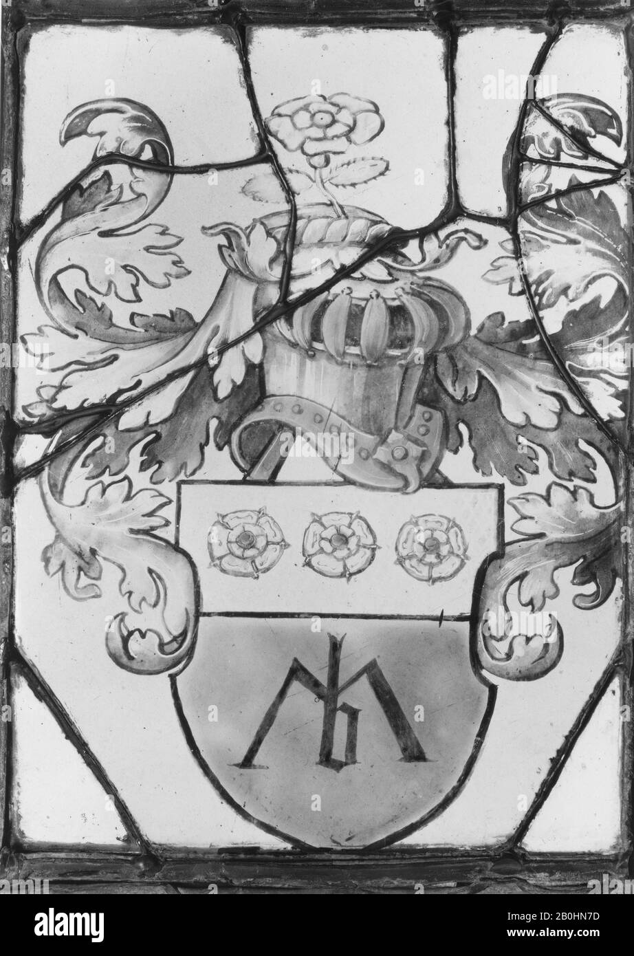 Heraldic panel, German, 16th century, German, Stained glass, Overall: 9 ...