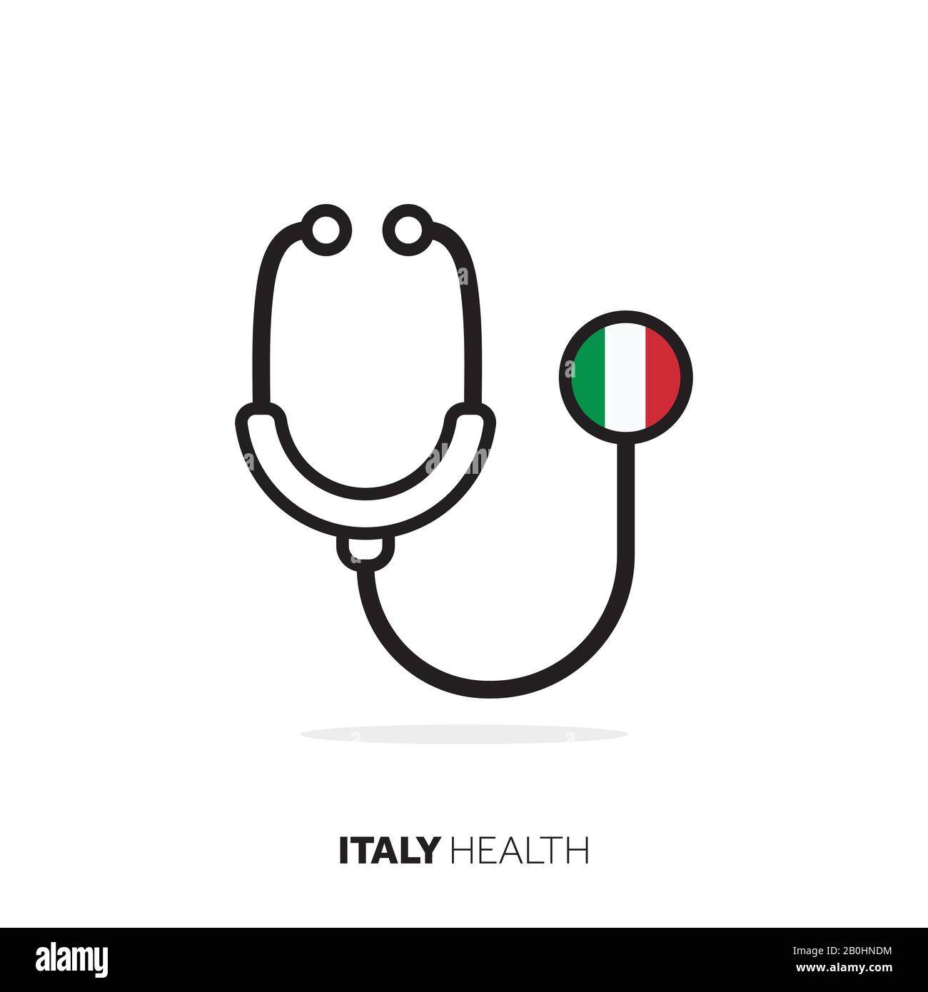 Italy healthcare concept. Medical stethoscope with country flag Stock ...