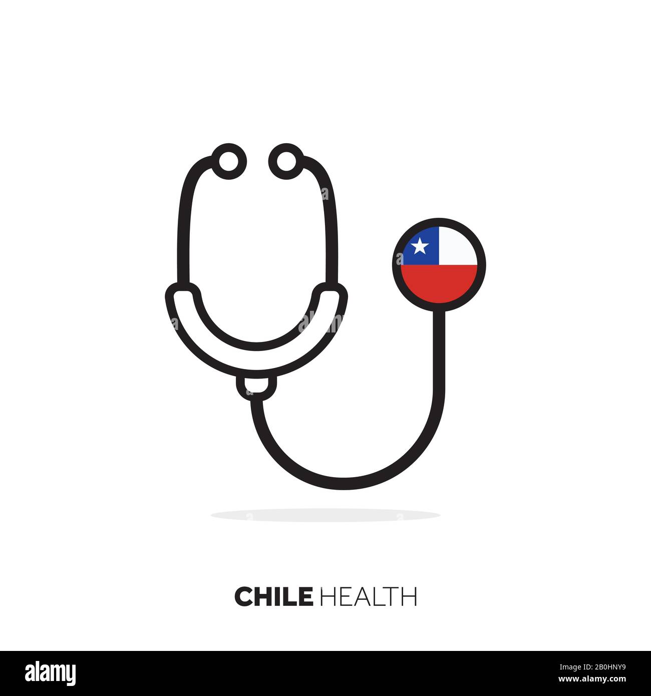 Chile healthcare concept. Medical stethoscope with country flag Stock ...