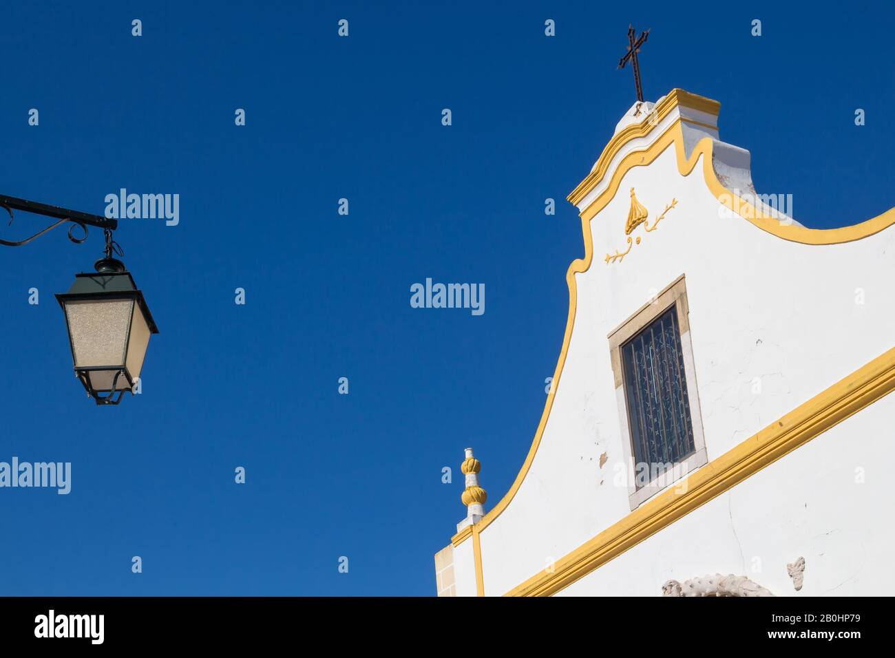 Front part of Igreja Matriz de Alvor - church in a portuguese city ...