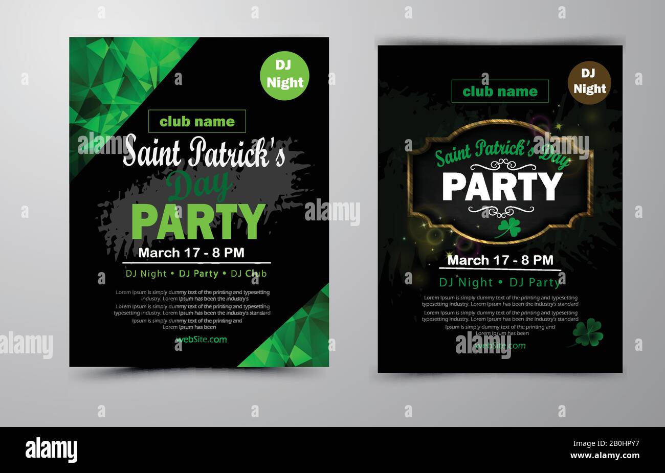 St. Patrick's Day poster set Vector illustration Stock Vector Image ...