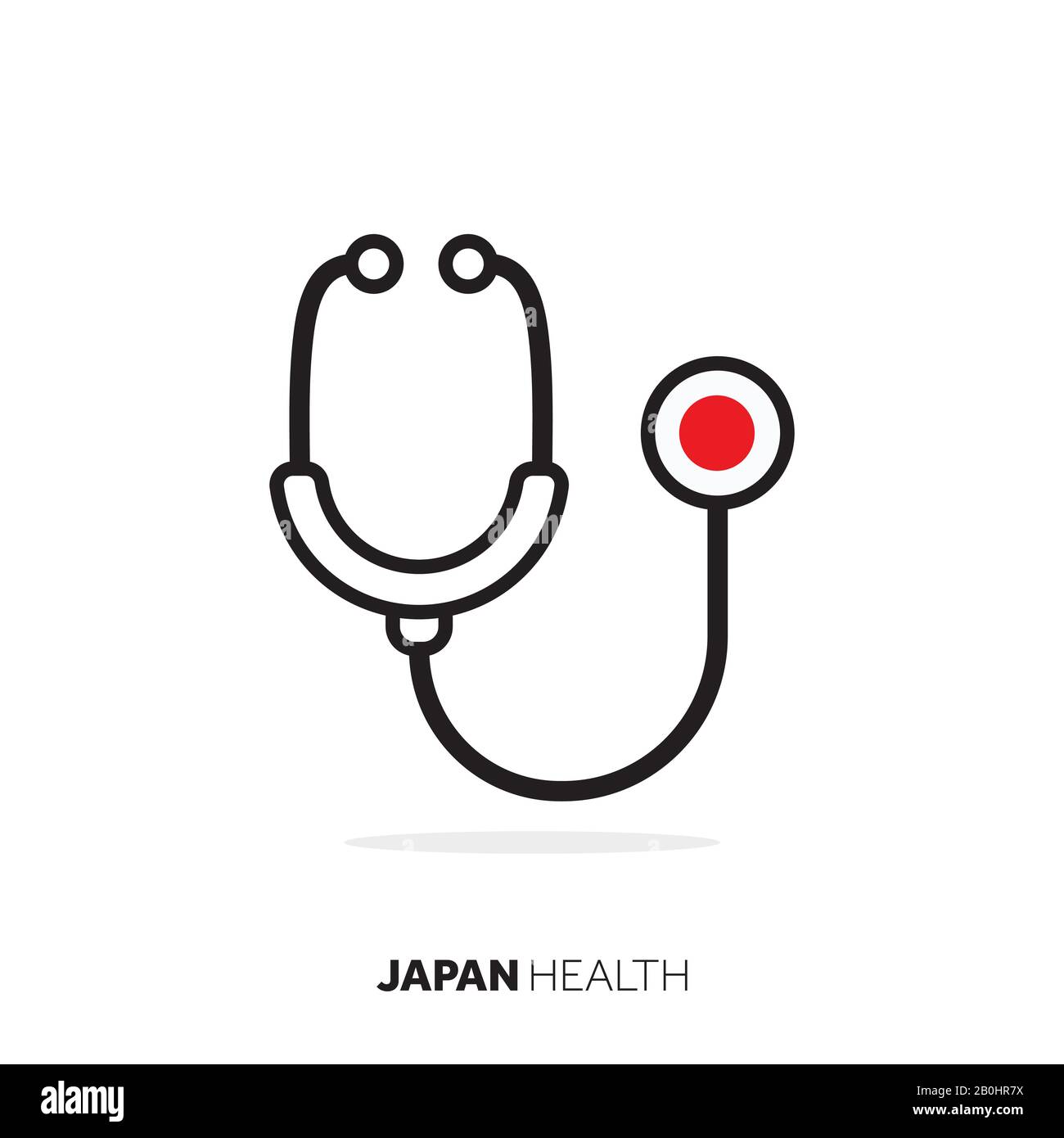 Japan healthcare concept. Medical stethoscope with country flag Stock ...